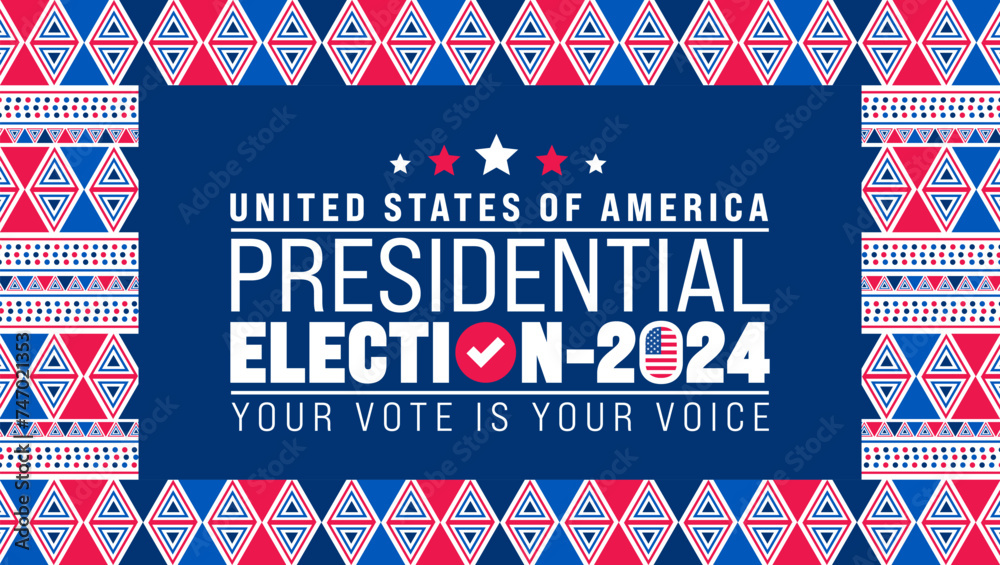 USA Election 2024 geometric shape pattern background design template ...