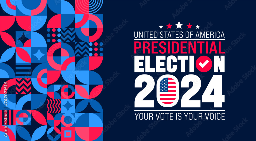 USA Election 2024 geometric shape pattern background design template ...