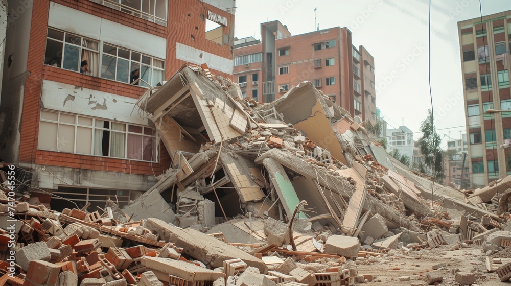 Devastating earthquake strikes urban area, causing catastrophic damage ...