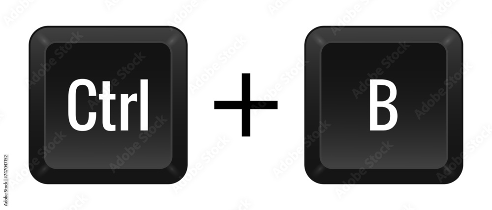 CTRL B Key combination. Keyboard, control, computer, shortcut, laptop ...