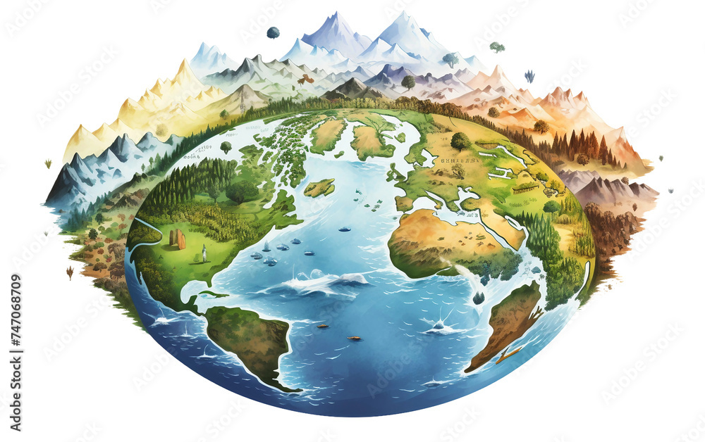 Earths Climate Zones Illustrated with Images of Tropics Isolated on ...