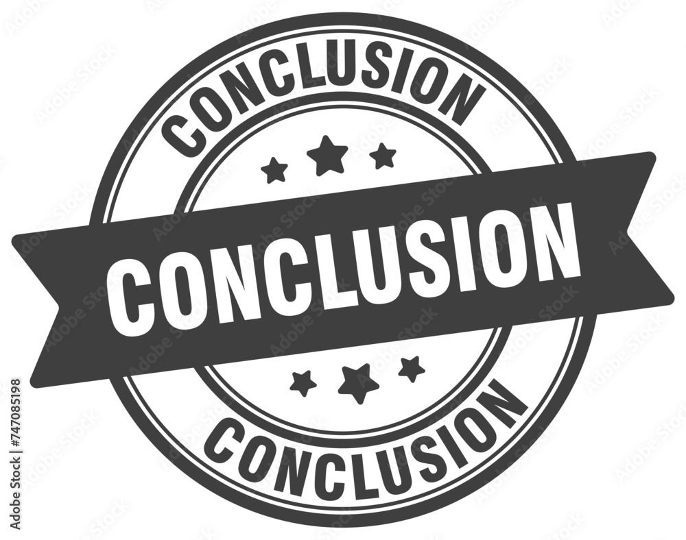 conclusion stamp. conclusion label on transparent background. round ...