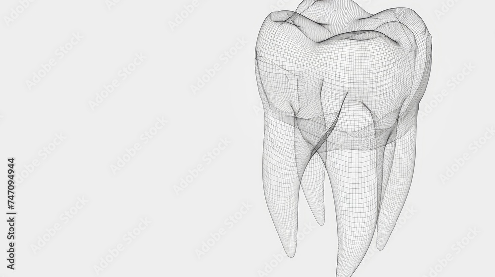 Detailed dental radiography of human tooth structure for background in ...