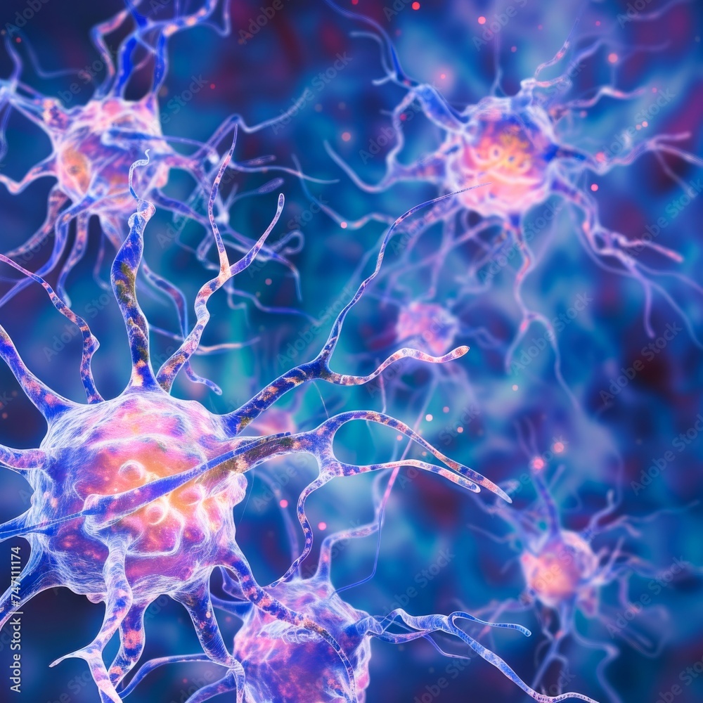 Microglial cells as the immune warriors of the brain Stock Illustration ...