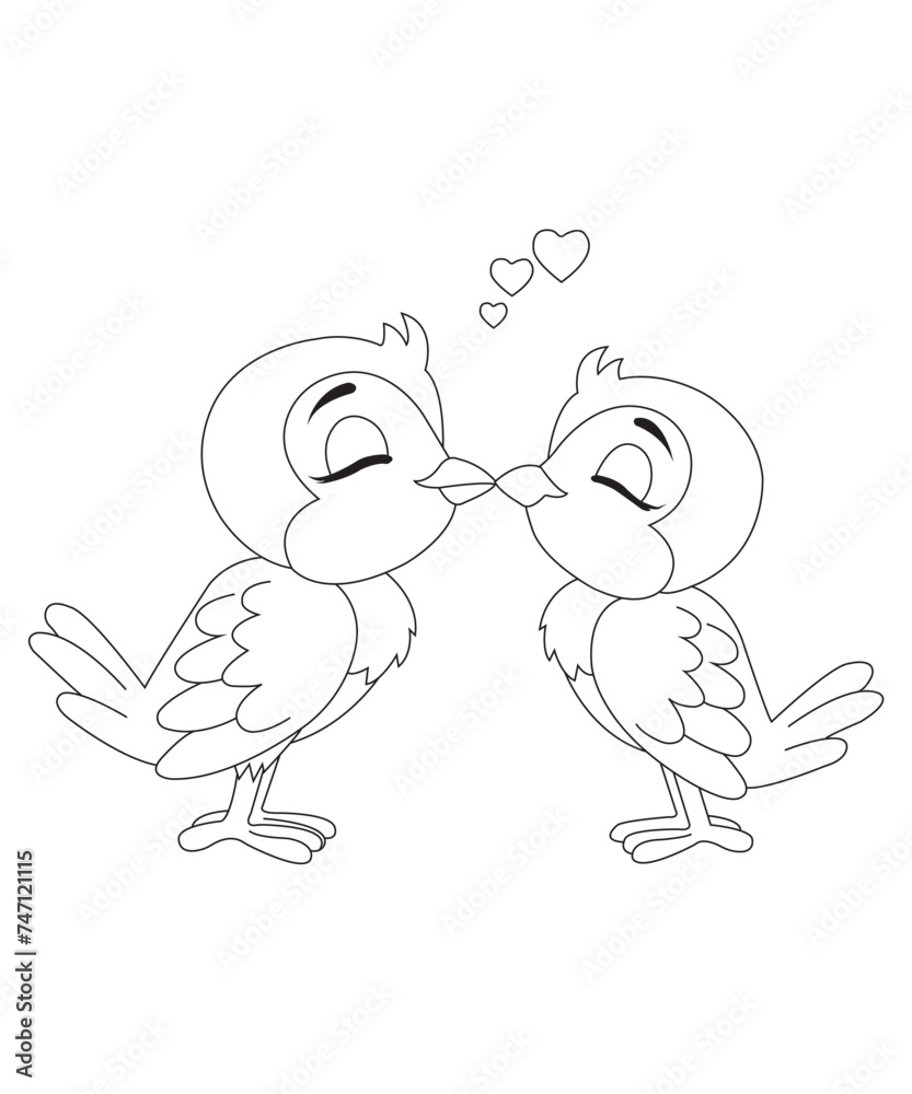 Cute love coloring page for kids Stock Vector | Adobe Stock