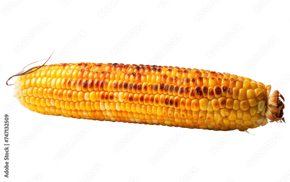 Corn. This photo features a single corn. The ear of corn is yellow with ...