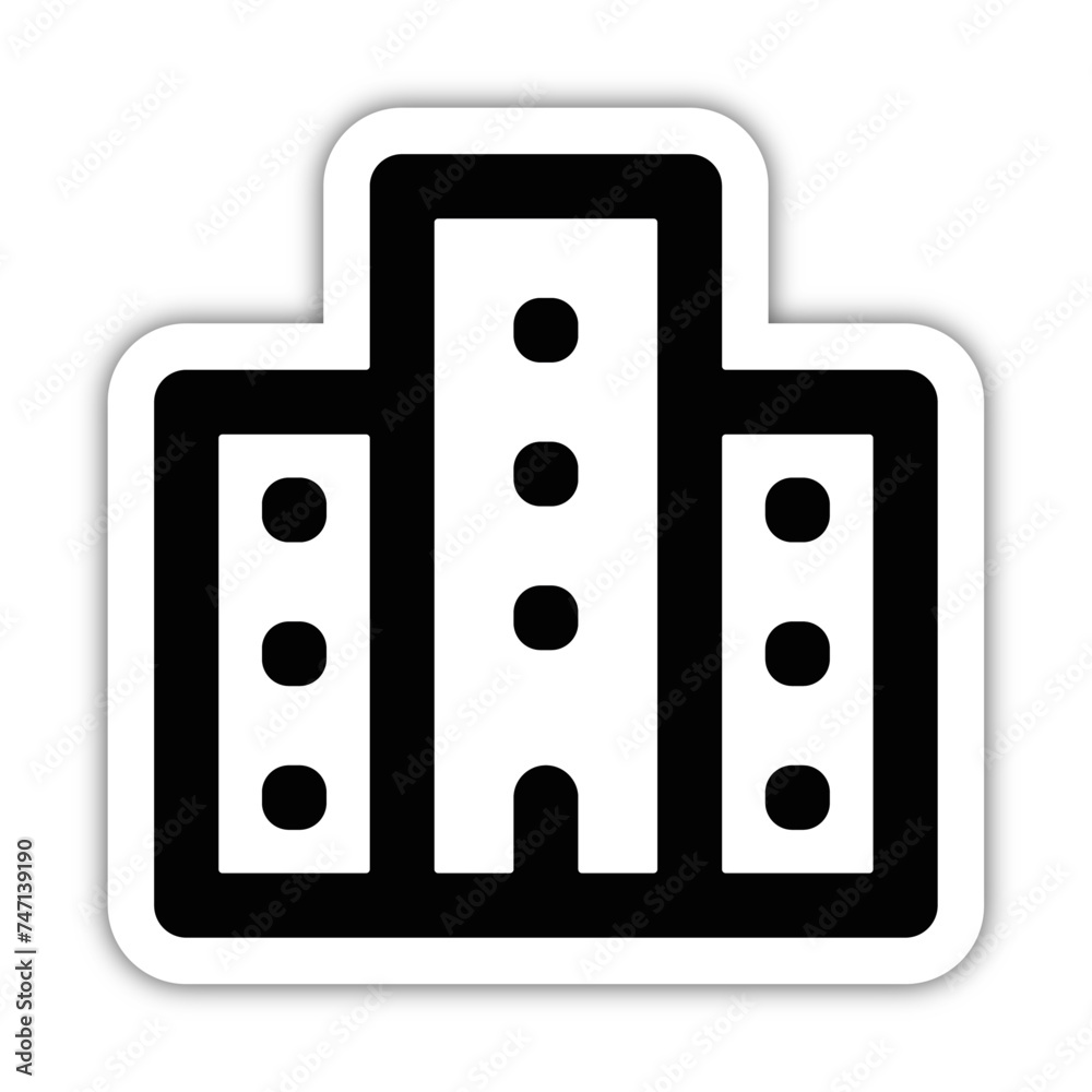 Icones symbole immeuble residence logement gras relief Stock Vector ...