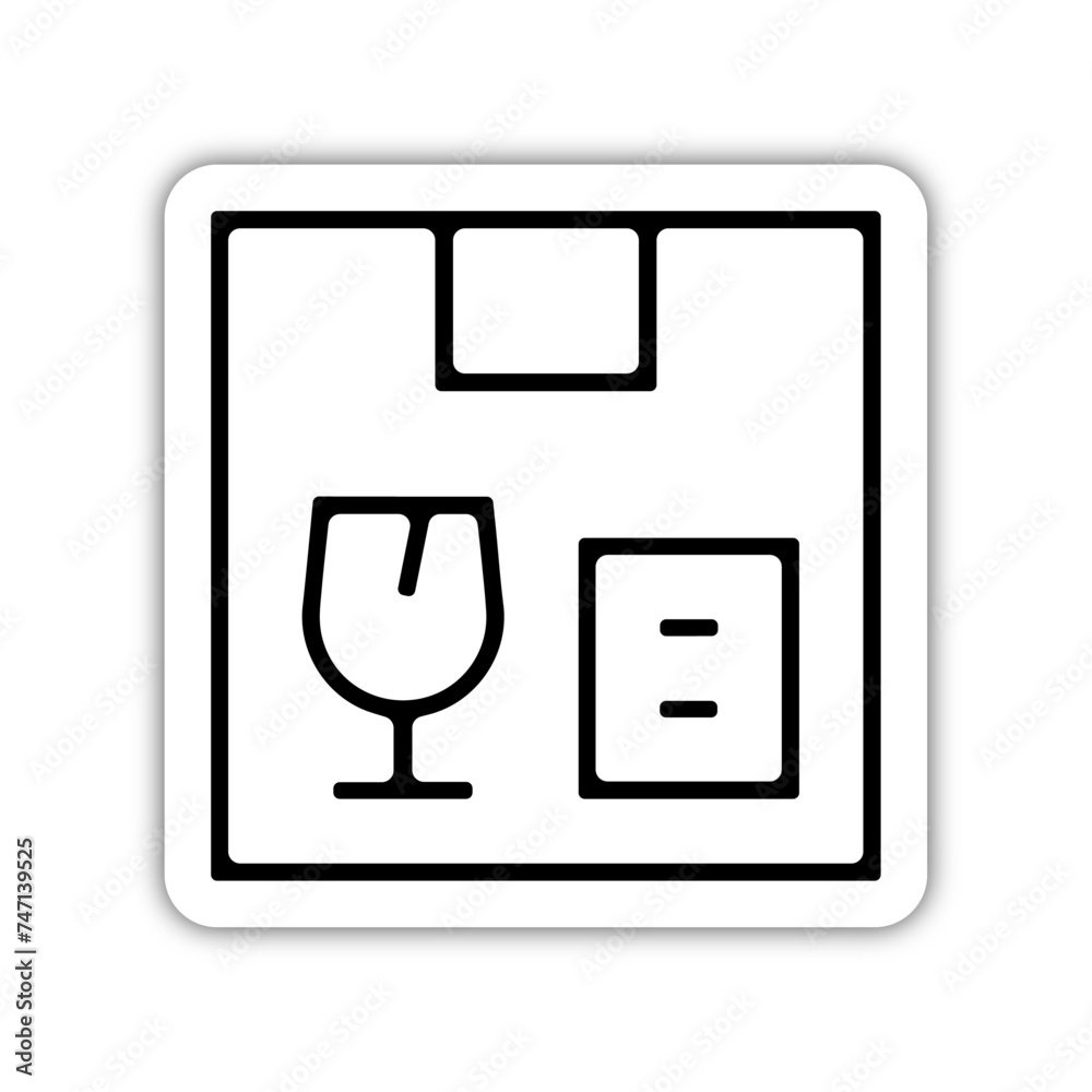 Icones symbole logo colis carton fragile epais relief Stock Vector ...