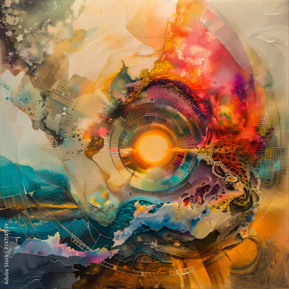 Dynamic Dimensions in Space. Generated Image. A digital rendering of an ...