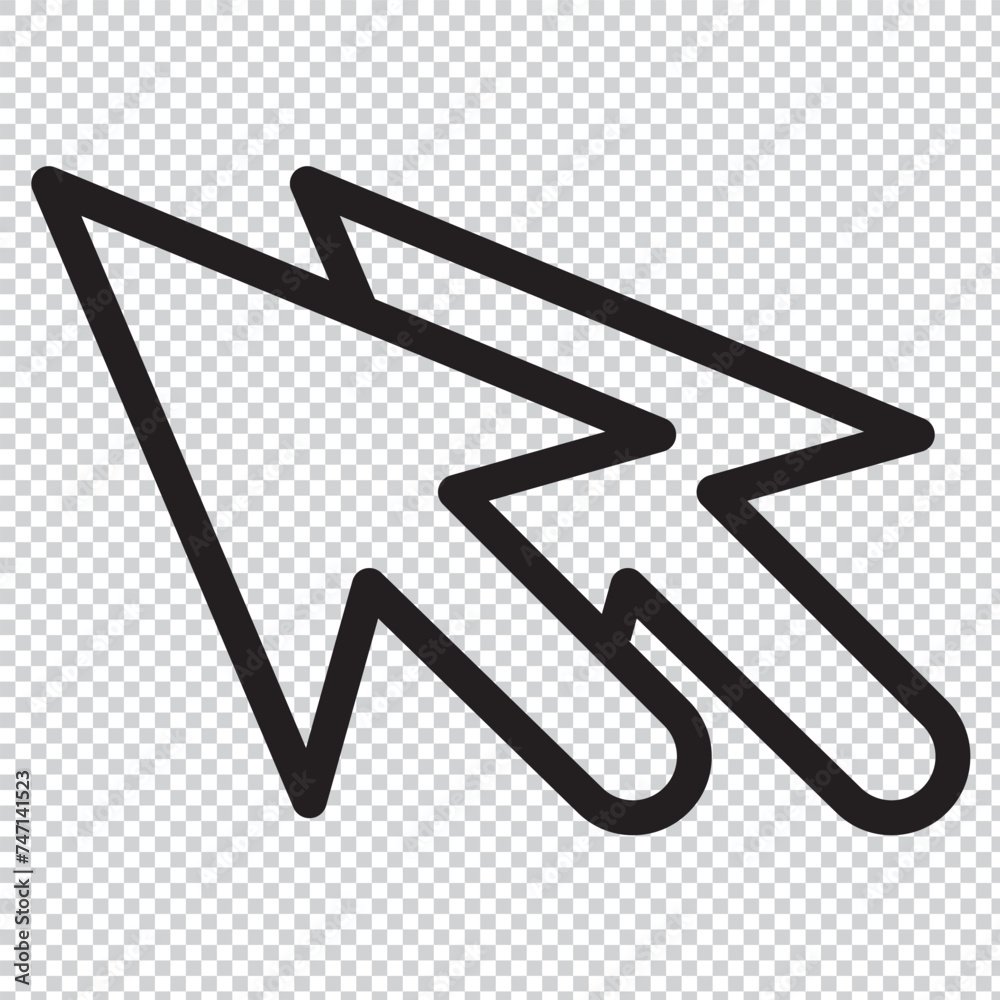 mouse pointer icon on transparent background. flat style. mouse pointer ...