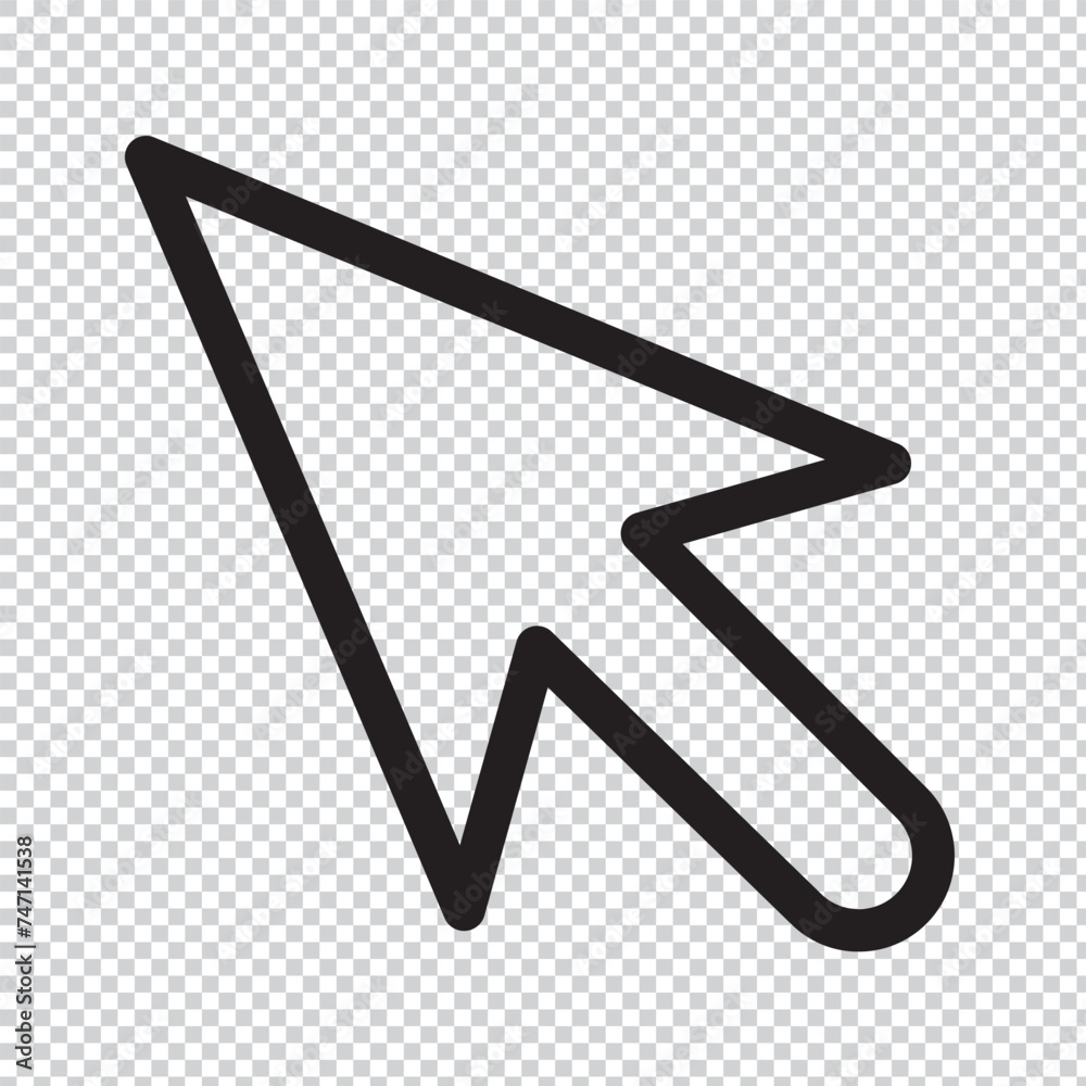 mouse pointer icon on transparent background. flat style. mouse pointer ...