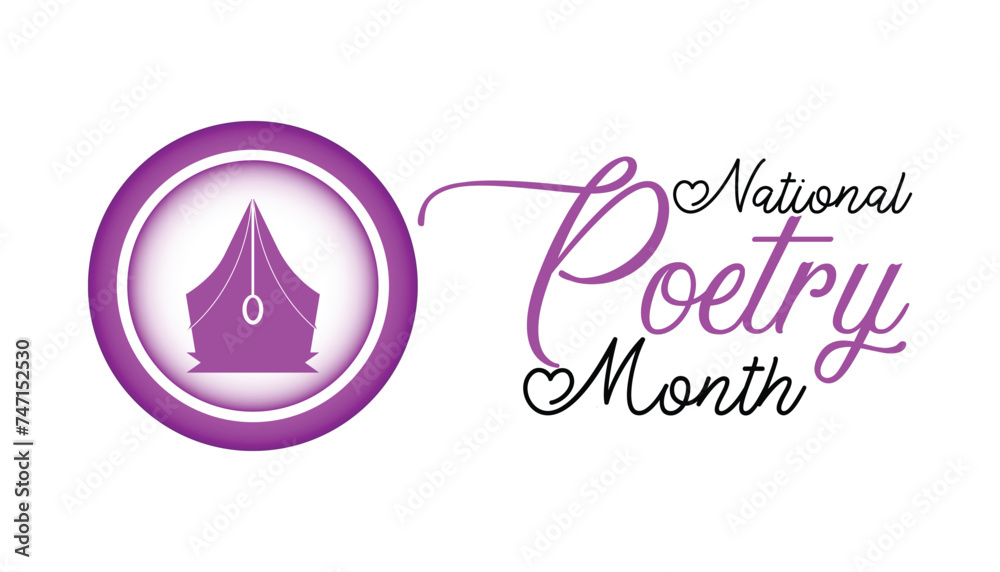 National Poetry Month observed every year in April. Template for ...