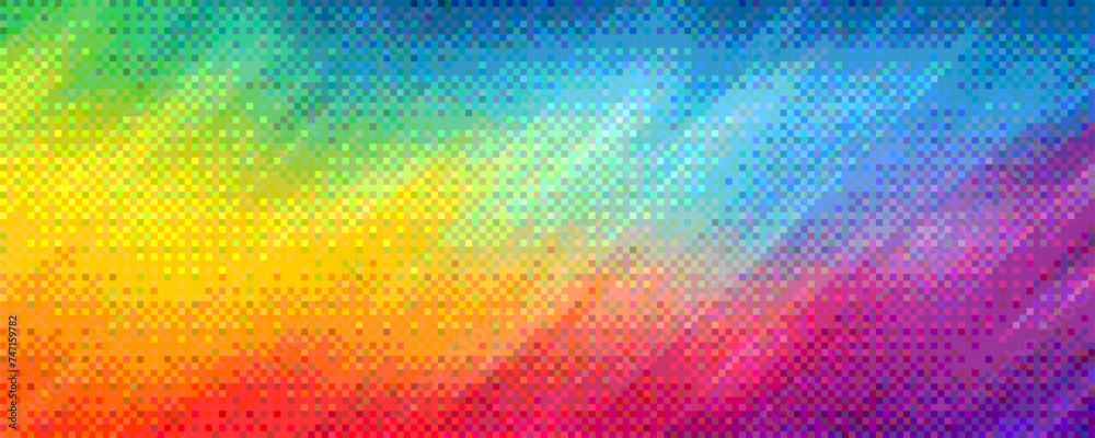 Pixelated rainbow diagonal gradient background with dither effect ...