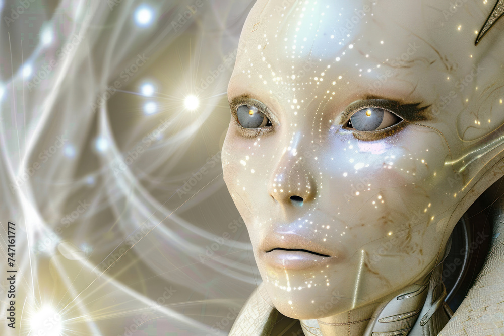 White humanoid aliens with large round heads. Polar Star Seed, a beautiful race of intelligent ...