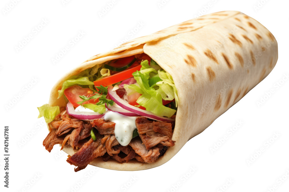 Doner kebab isolated on transparent and white background.PNG image ...