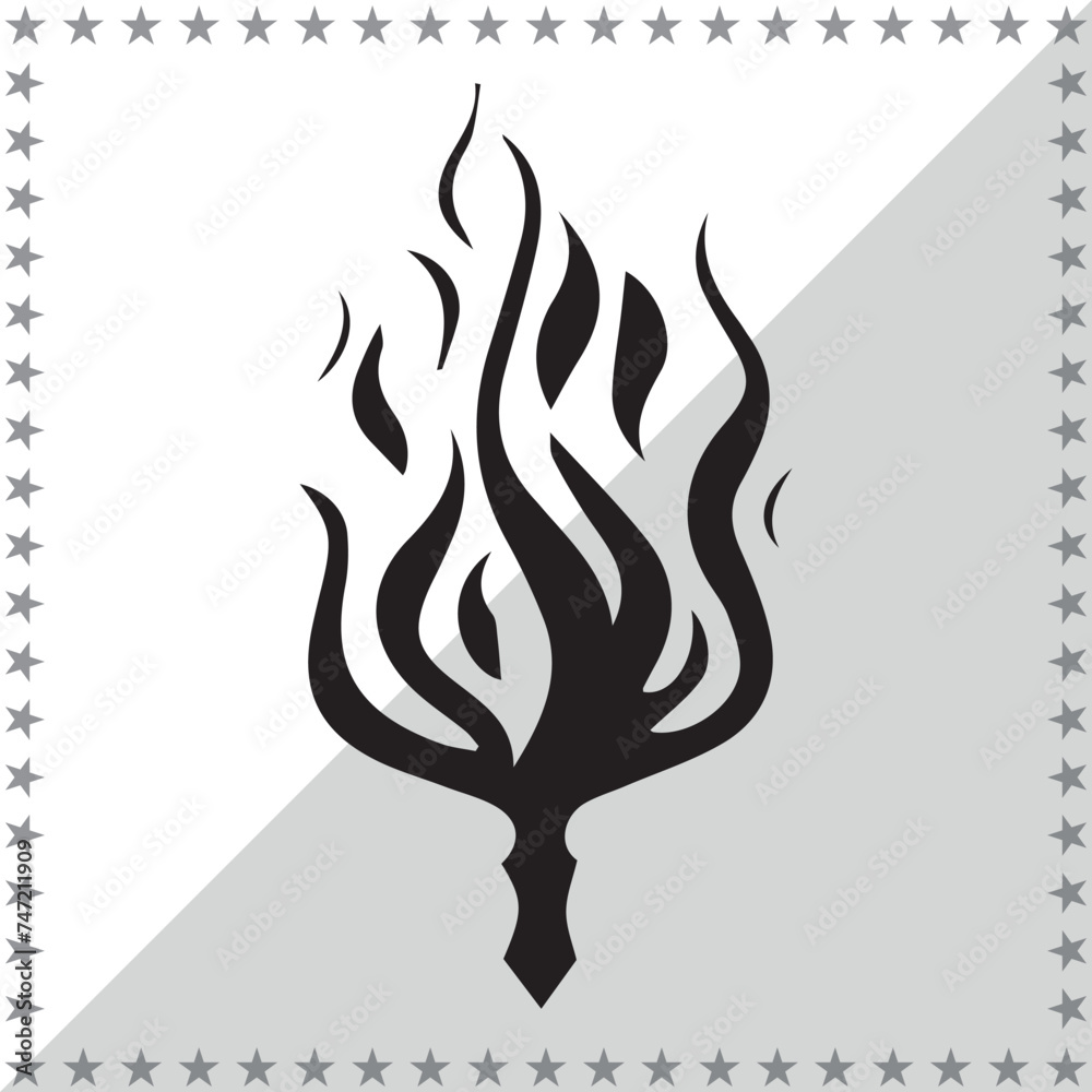 Vecteur Stock Fire Silhouette, cute Fire Vector Silhouette, Cute Fire ...