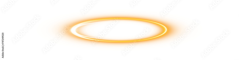 Three dimensional shiny golden nimbus. Golden halo angel ring. Light ...