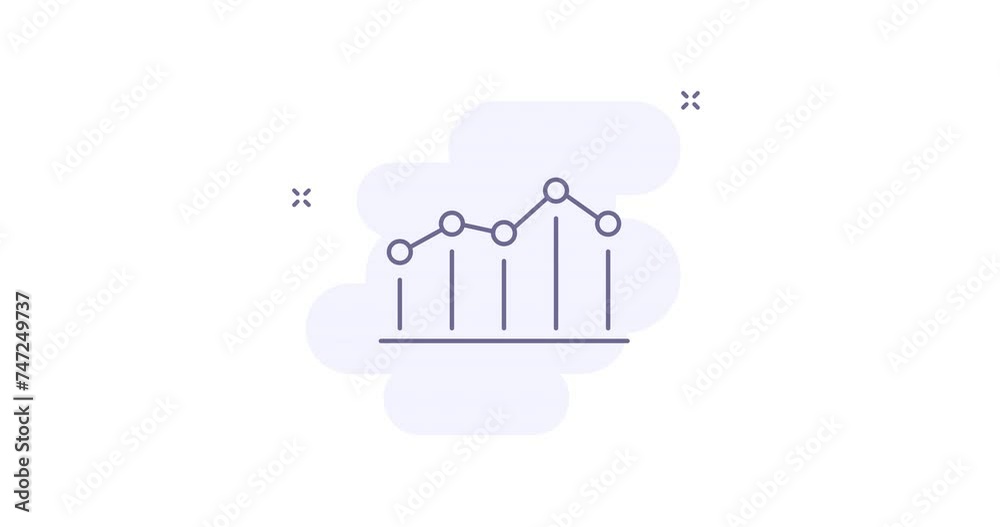 infographic chart 2d animated outline icon with alpha channel ...