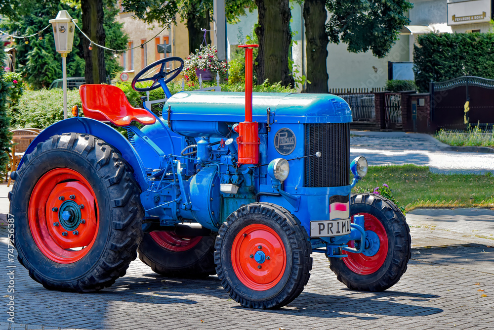 Grossziethen, Germany - July 20, 2018: Well-preserved historic tractor ...