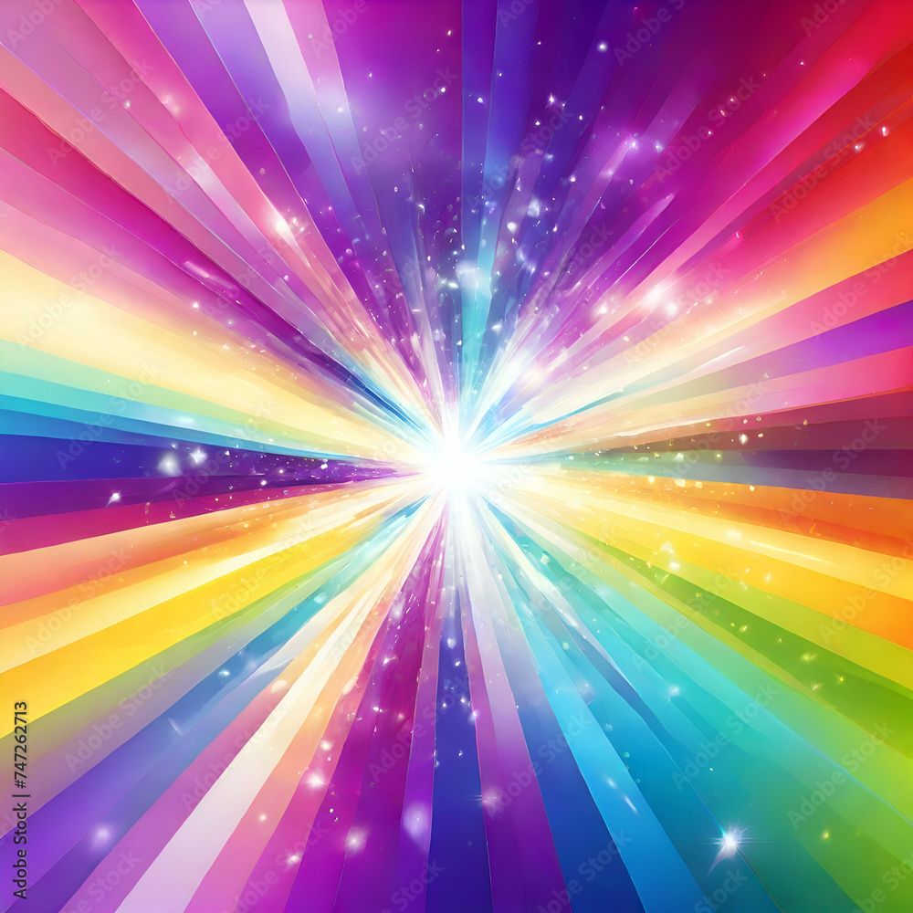 Abstract prism light reflection with rainbow flare background. Crystal ...