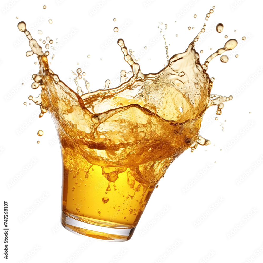 Exquisite beer splash isolated on a transparent background, showcasing ...
