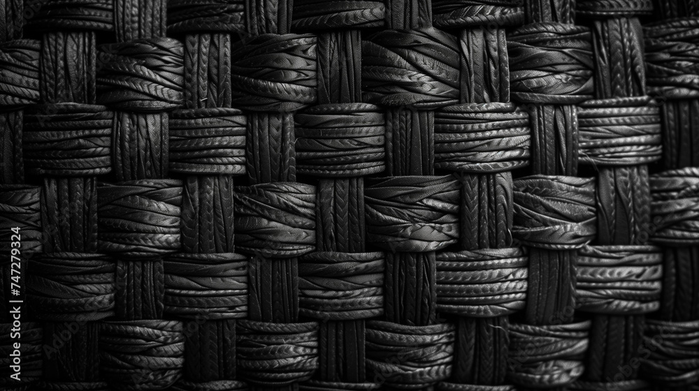 Woven black fabric background, intricate pattern, symbolizing quality ...