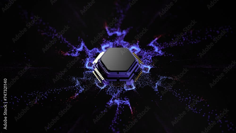 Vidéo Stock Circuit Burst Digital Energy Explosion. Particles and ...