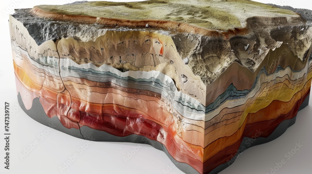 Cross-section of the Earth showing thermal layers, magma conduits, and ...