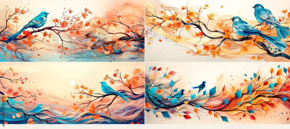 Beautiful bird themed decorations for your home or office. Branch and ...