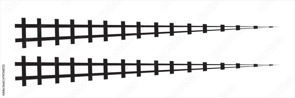 Railway Line, Rails Symbol, Train Tracks Sign, Railroad Pictogram ...