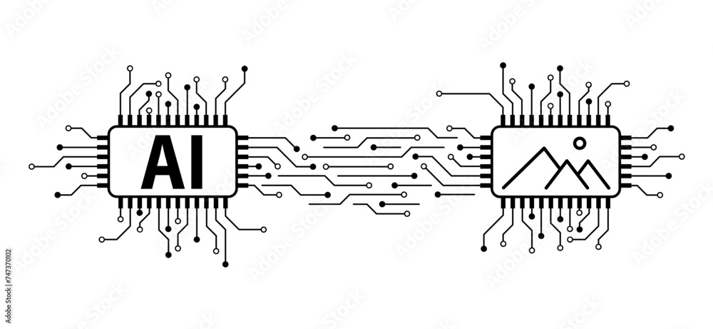 ai image generator. Artificial intelligence AI pictogram. Technology ...
