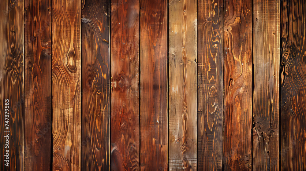 The photo captures well-weathered wooden slats with prominent grain ...