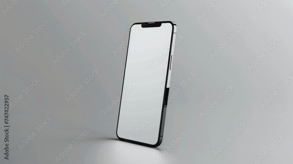 Realistic smartphone mockup template with editable white screen. White ...