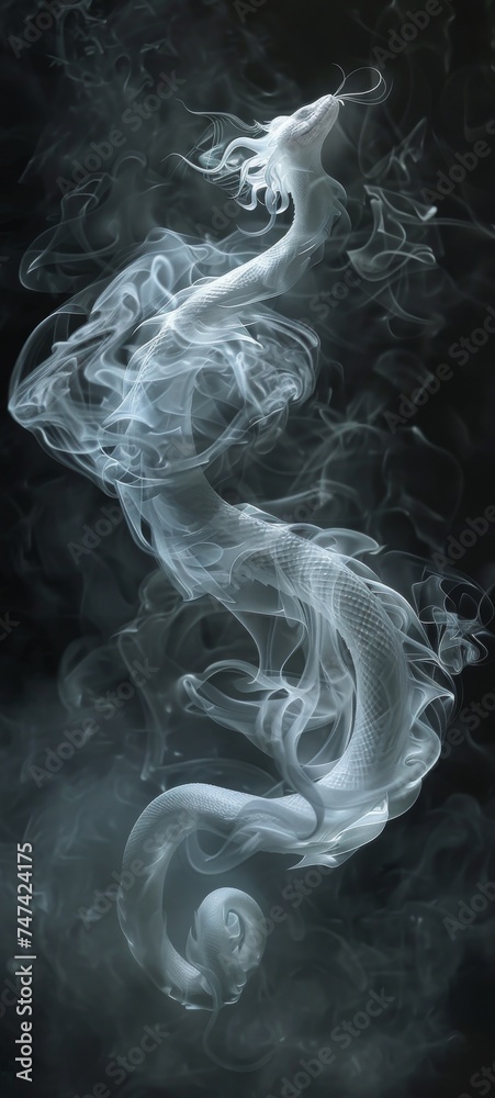 Ethereal serpent a translucent creature coiling through the air its ...