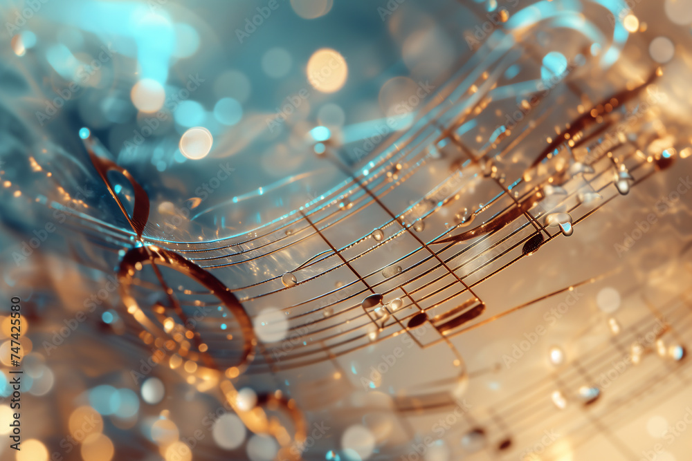 Melody flowing music wave abstract background showing colourful music ...