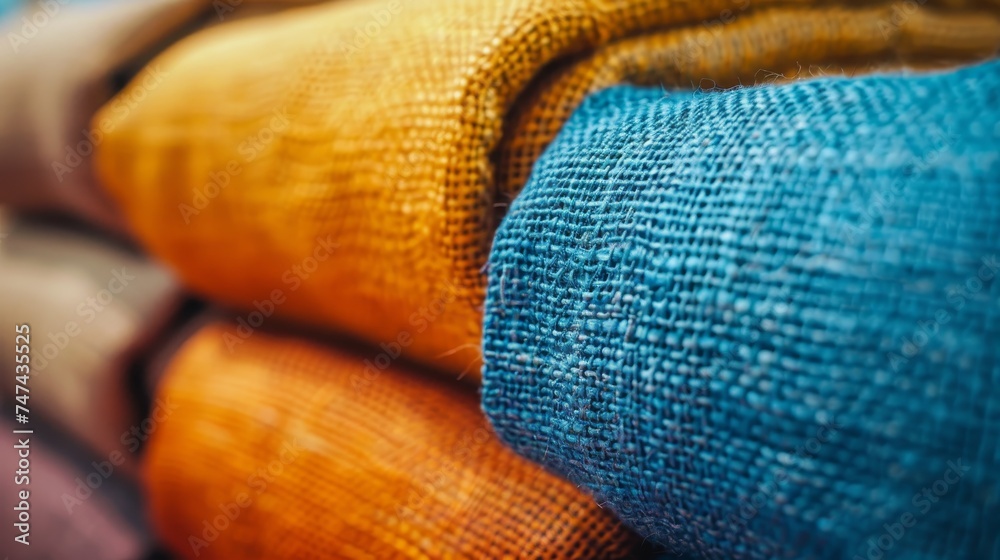 Row of brightly colored cushions showcasing a variety of textures and ...