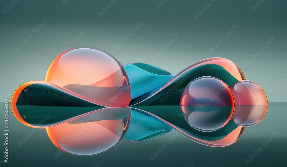 organic shapes and curved lines, rounded waves forms, vibrant ...