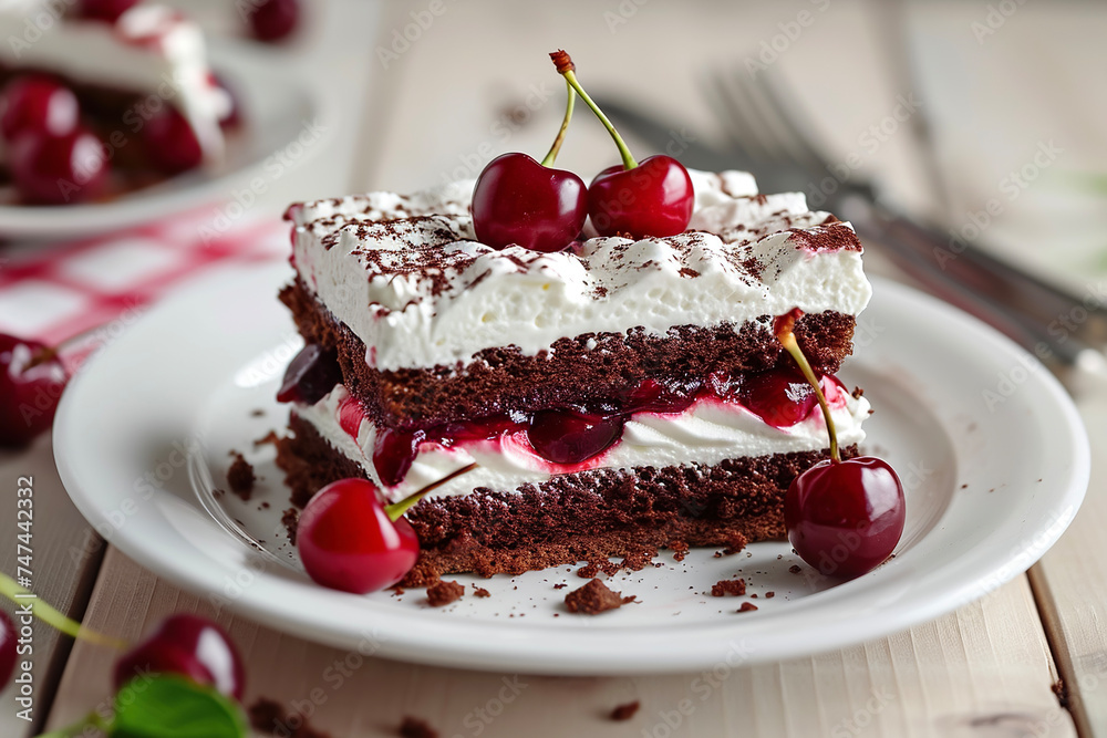 Kirschtorte, a traditional German dessert from the Black Forest region ...