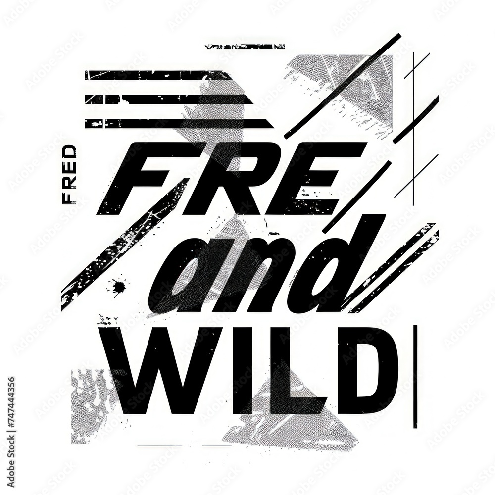 free and wild design on white background, , in the style of glitch ...