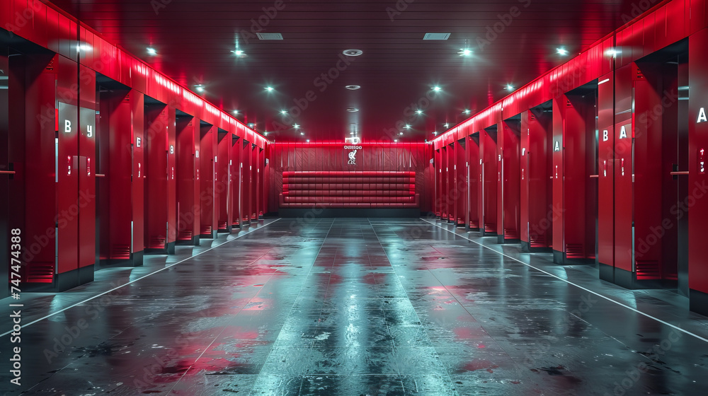 soccer teams locker room with players getting ready to play perfectly ...