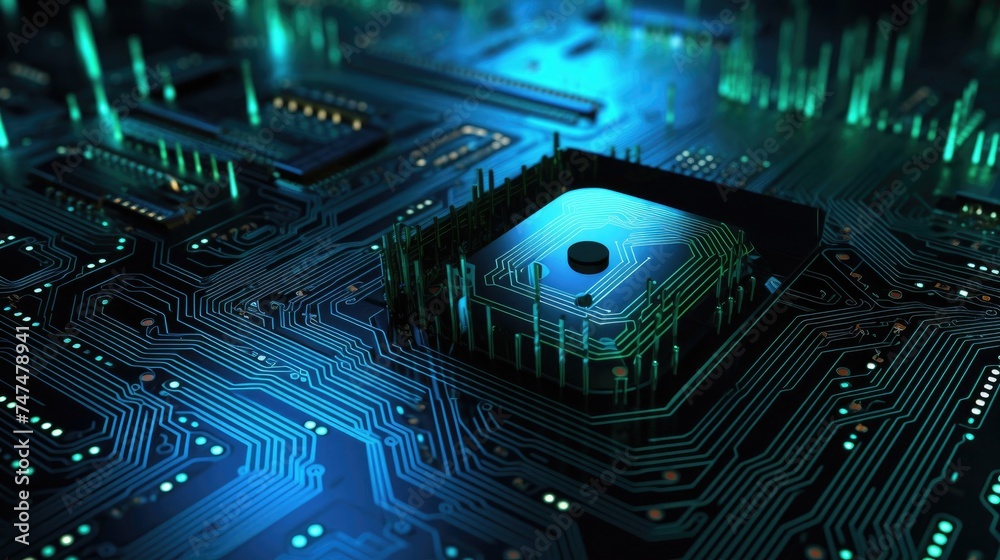 Motherboard digital chip. Technology science background. Circuit board ...