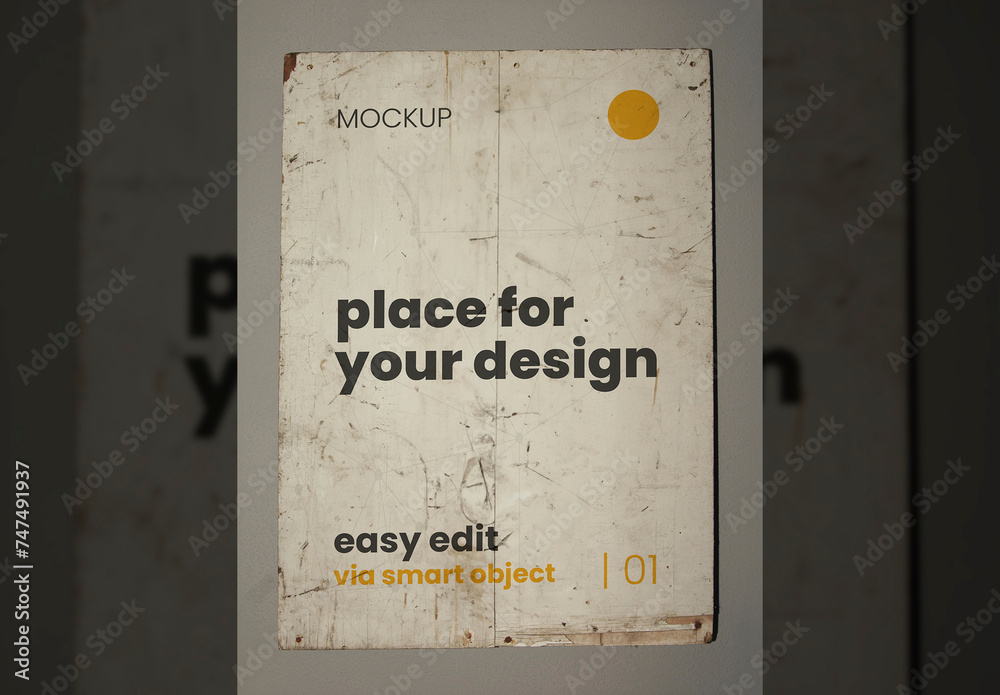 Wooden Vertical Sign Mockup Stock Template | Adobe Stock