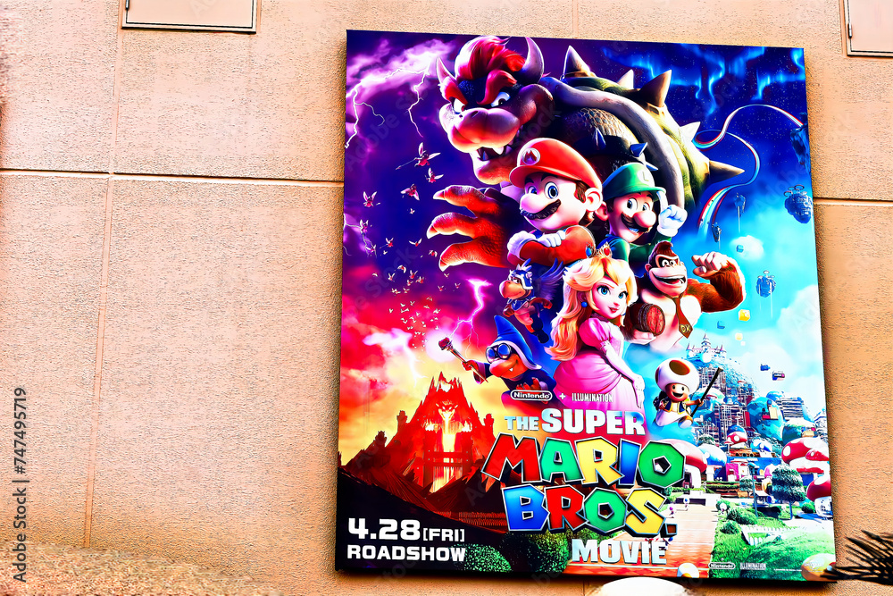 OSAKA,JAPAN - JAN 29, 2024 : information sign of Super Nintendo World ...