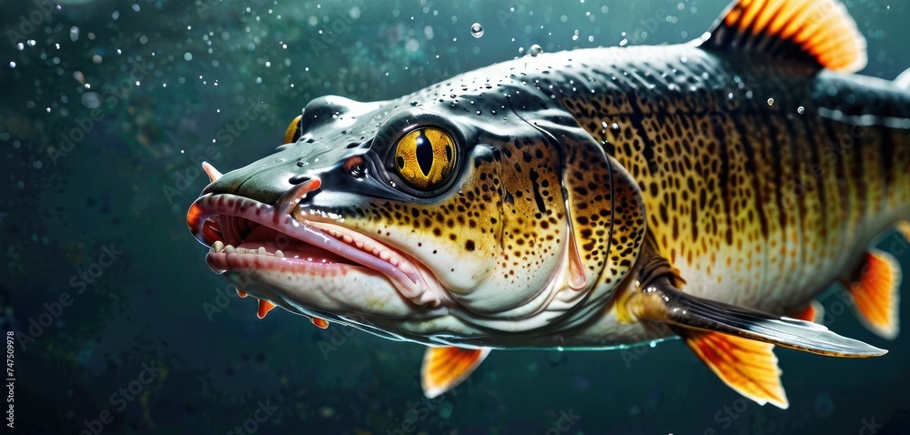 a large fish with it's mouth open and it's mouth wide open and it's ...