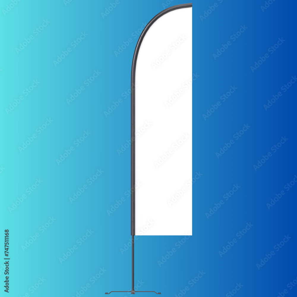 teardrop mockup, blank white wind banner feather flag mock-up or ...