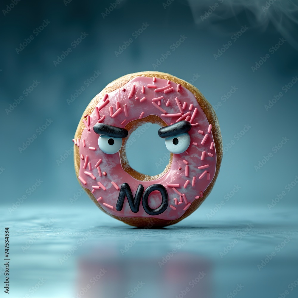 No doughnuts! The evil donut forbids you to eat donuts and says no! The ...