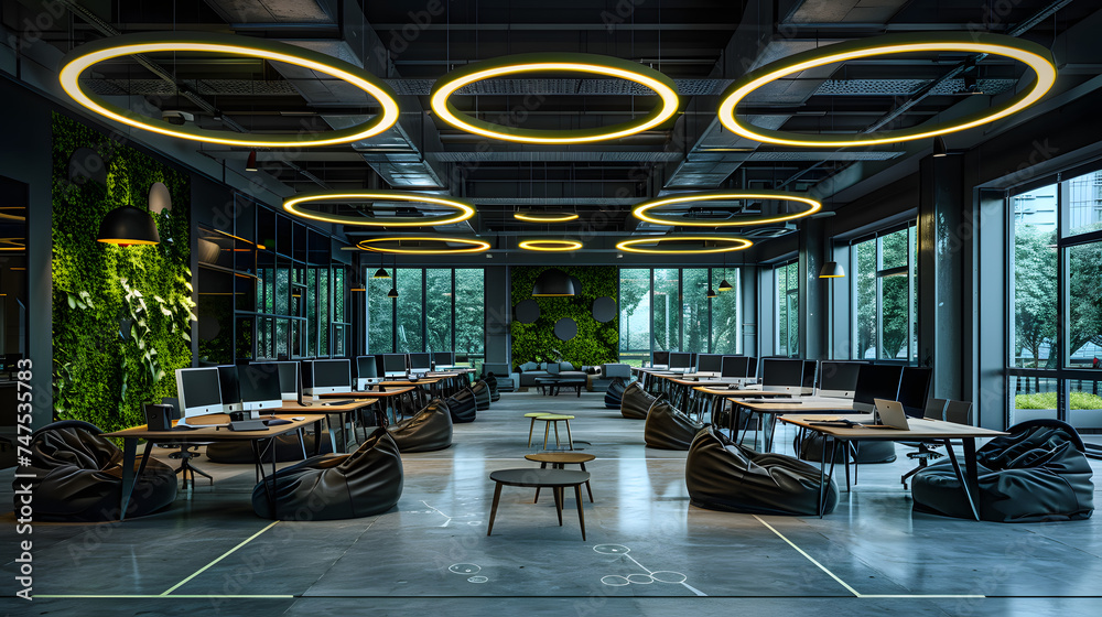coworking space interior design, large open space office design ...