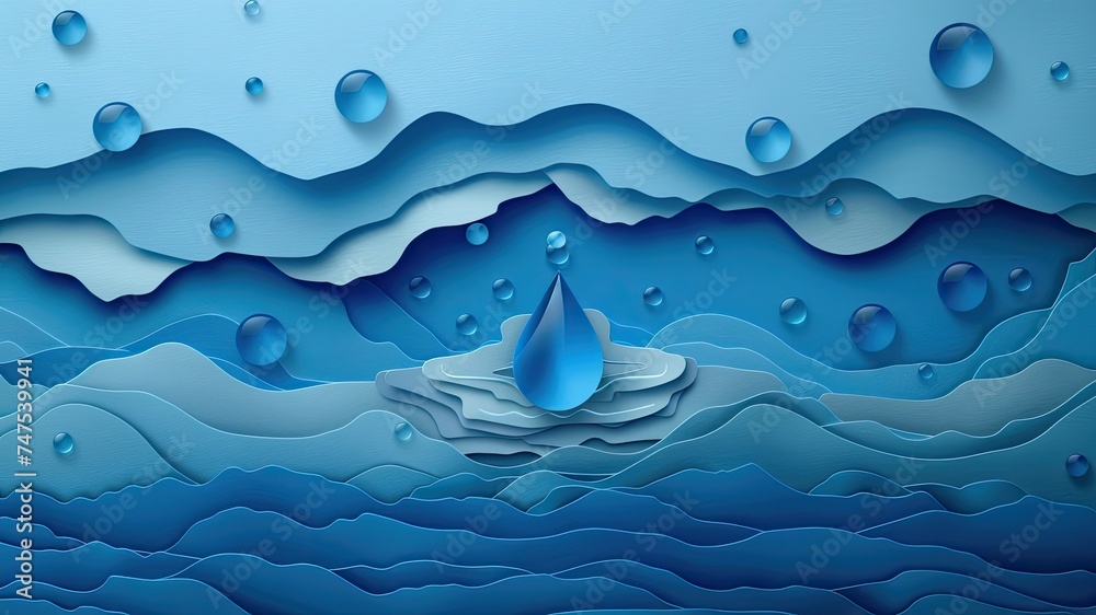 World Water Day Campaign: Paper art depicting water conservation ...
