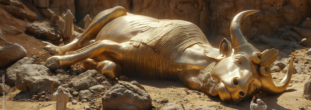 The statue of golden bull is broken. Biblical history of the Old ...