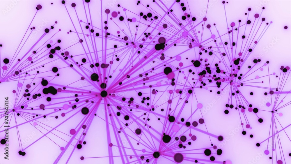 futuristische pink rosa leuchtende synchrone Netzwerkverknüpfungen mit ...